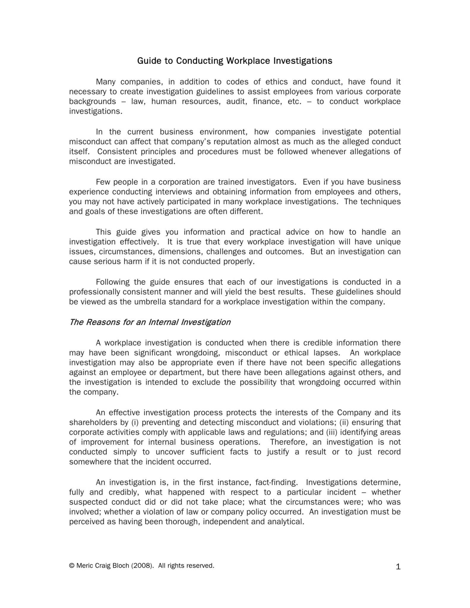 10+ Workplace Investigation Report Examples – Pdf | Examples within Hr ...