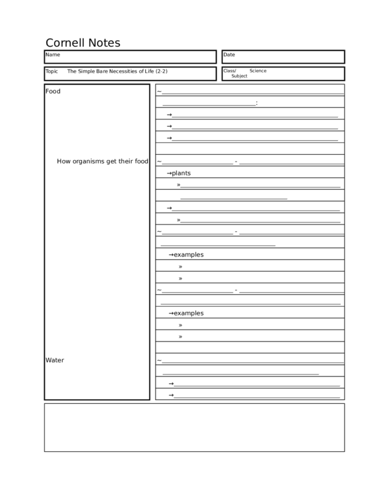 2020 Cornell Notes Template – Fillable, Printable Pdf for Note Taking ...
