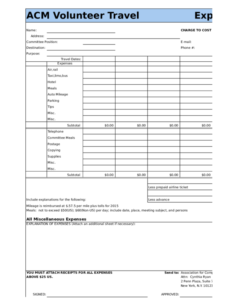 2020 Expense Report Form – Fillable, Printable Pdf & Forms regarding ...