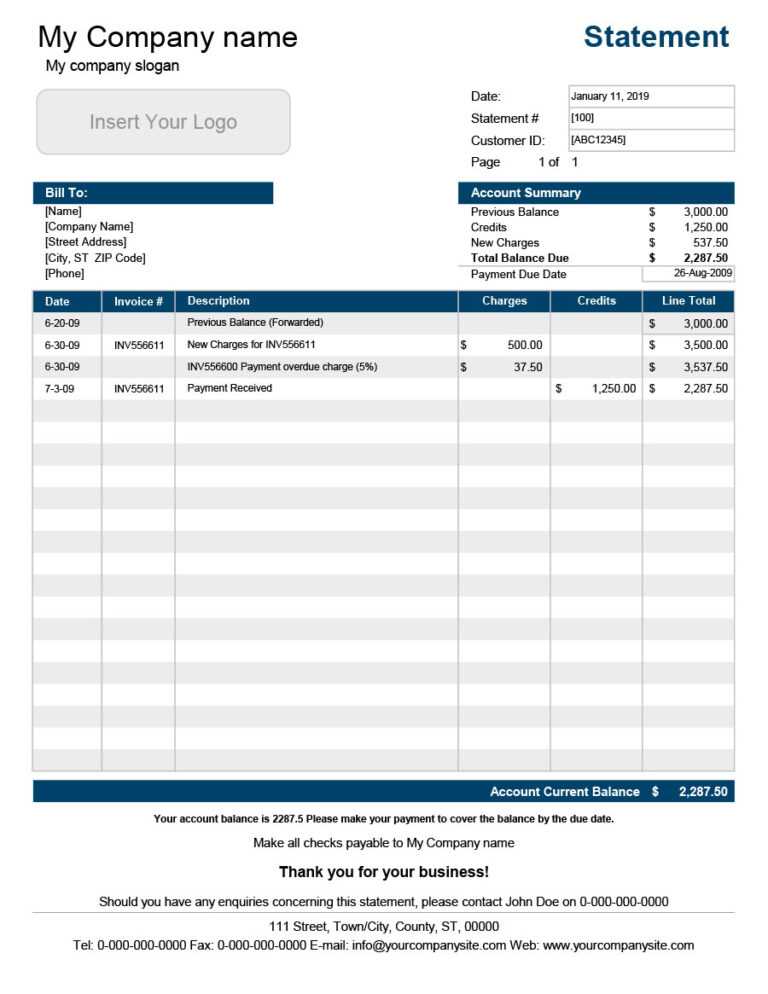 23 Editable Bank Statement Templates [Free] ᐅ Templatelab within Blank ...