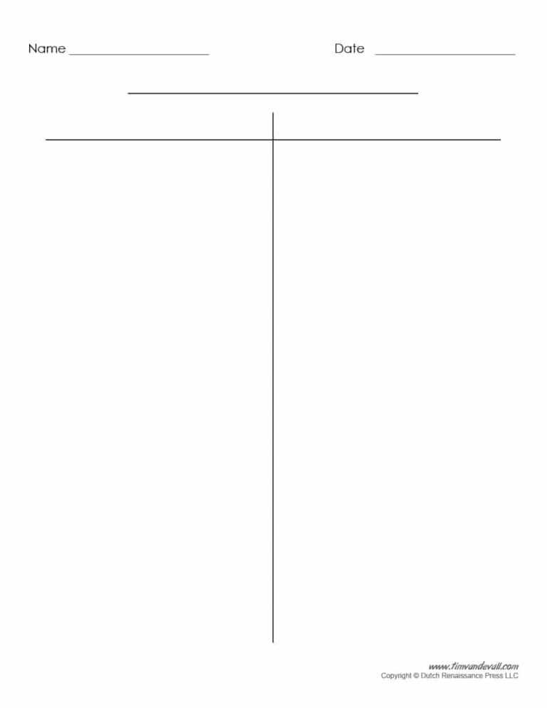 30 Printable T-Chart Templates & Examples – Template Archive intended ...