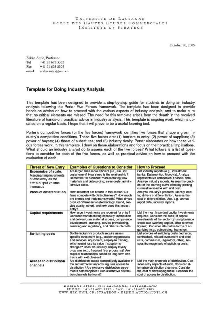 Strategic Analysis Report Template - Professional Plan Templates