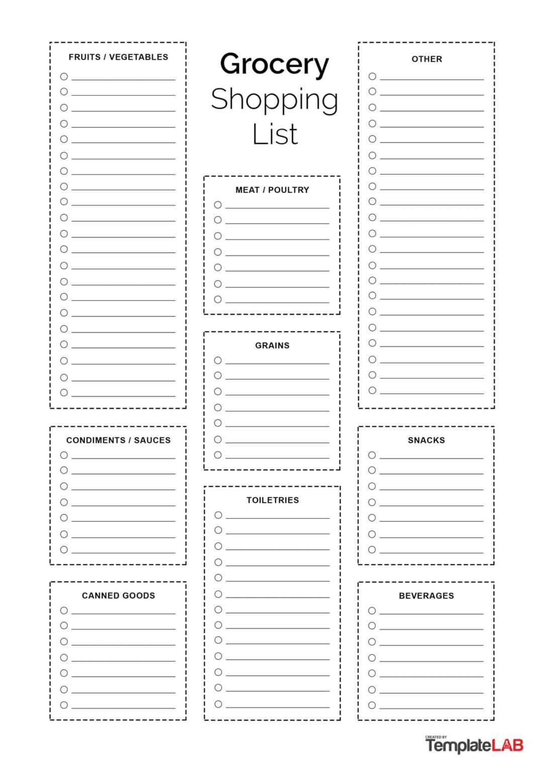 40+ Printable Grocery List Templates (Shopping List) ᐅ with Blank ...
