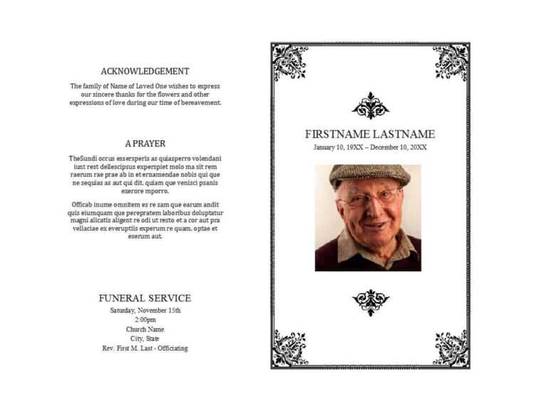 47 Free Funeral Program Templates (In Word Format) ᐅ with Free Obituary ...