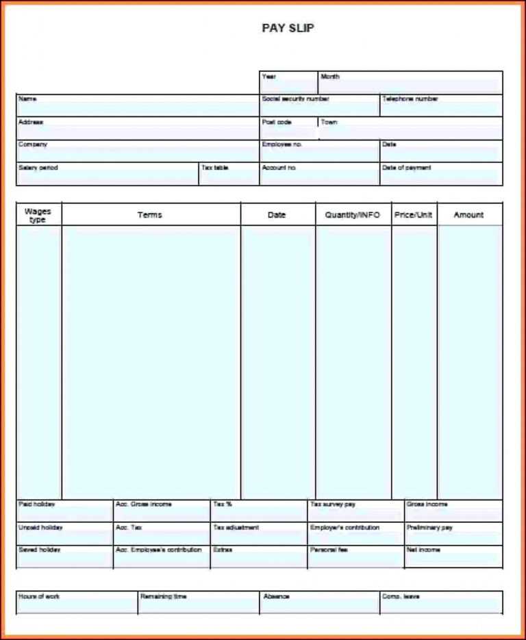 Adp Pay Stub Template Download – Template 1 : Resume for Blank Pay ...
