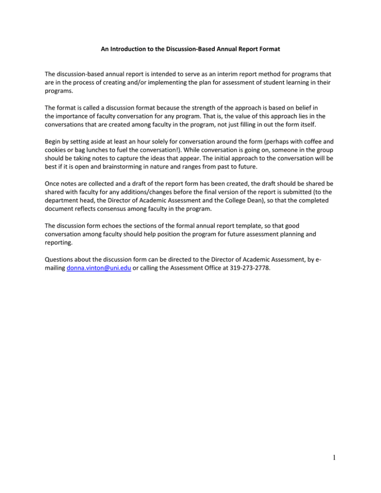 An Introduction To The Discussion-Based Annual Report Format within ...