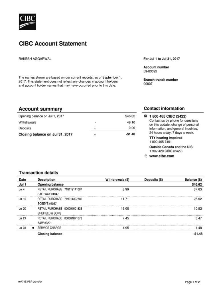 Bank Statement Template – Fill Online, Printable, Fillable for Blank ...