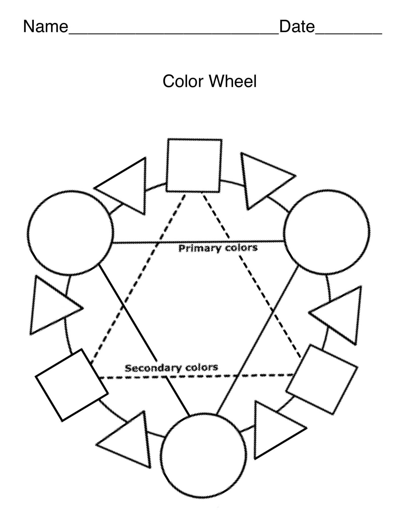 Blank Color Wheel Template. Tertiary Colors Blank Color within Blank ...
