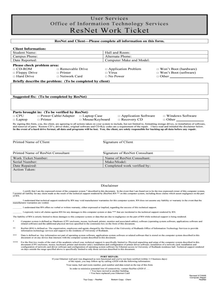 Computer Repair Form – Fill Online, Printable, Fillable regarding ...