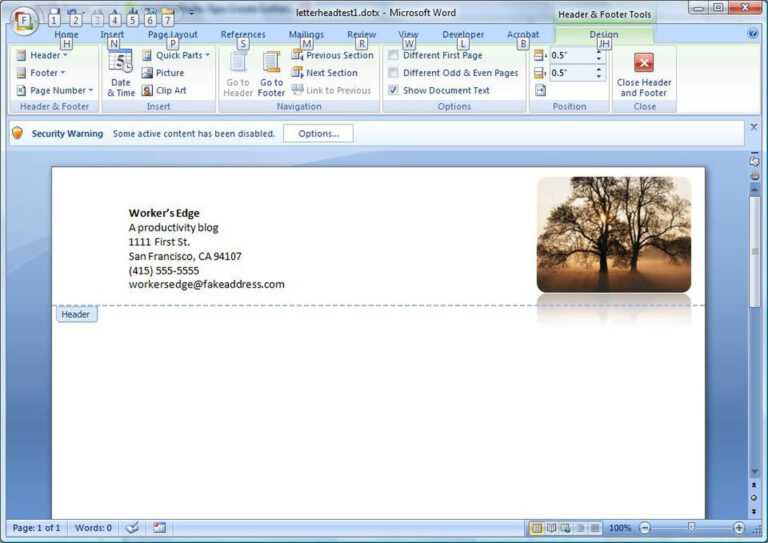 Create A Letterhead Template In Microsoft Word – Cnet within Personal Check Template Word 2003 ...