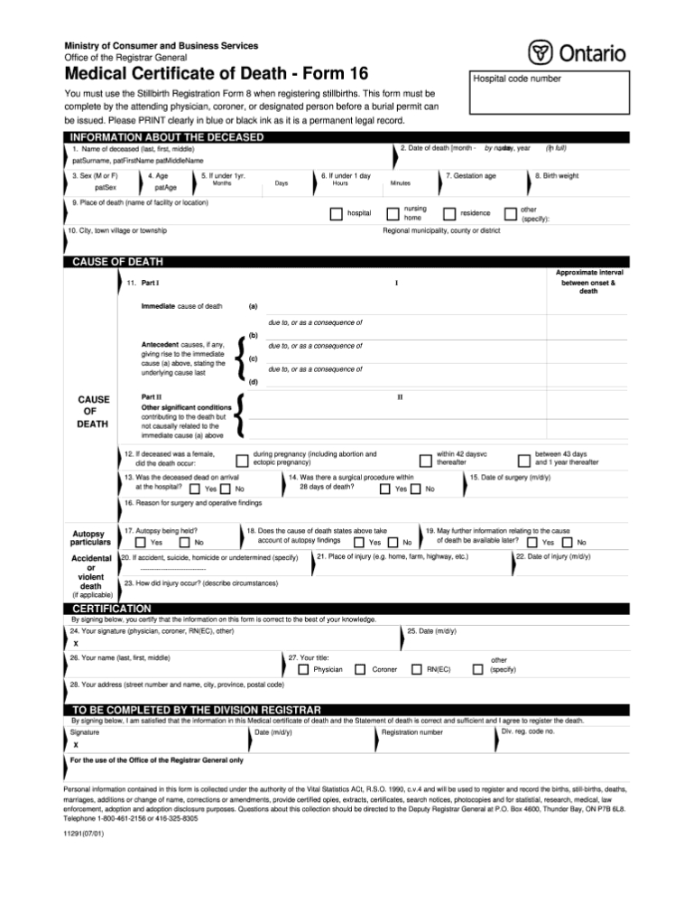 Death Form – Fill Online, Printable, Fillable, Blank | Pdffiller ...