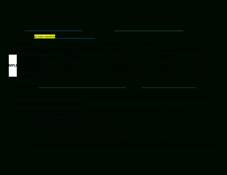 Employee Monthly Activity Report | Templates At within Monthly Activity ...