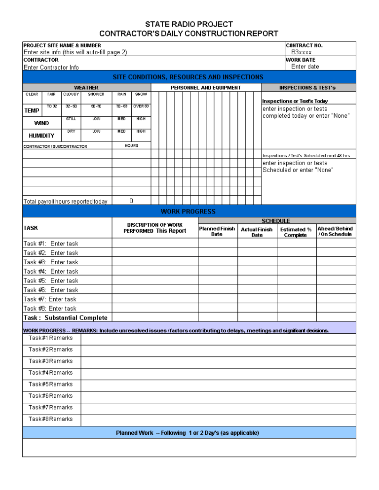 Excel Daily Report | Templates At Allbusinesstemplates pertaining to ...
