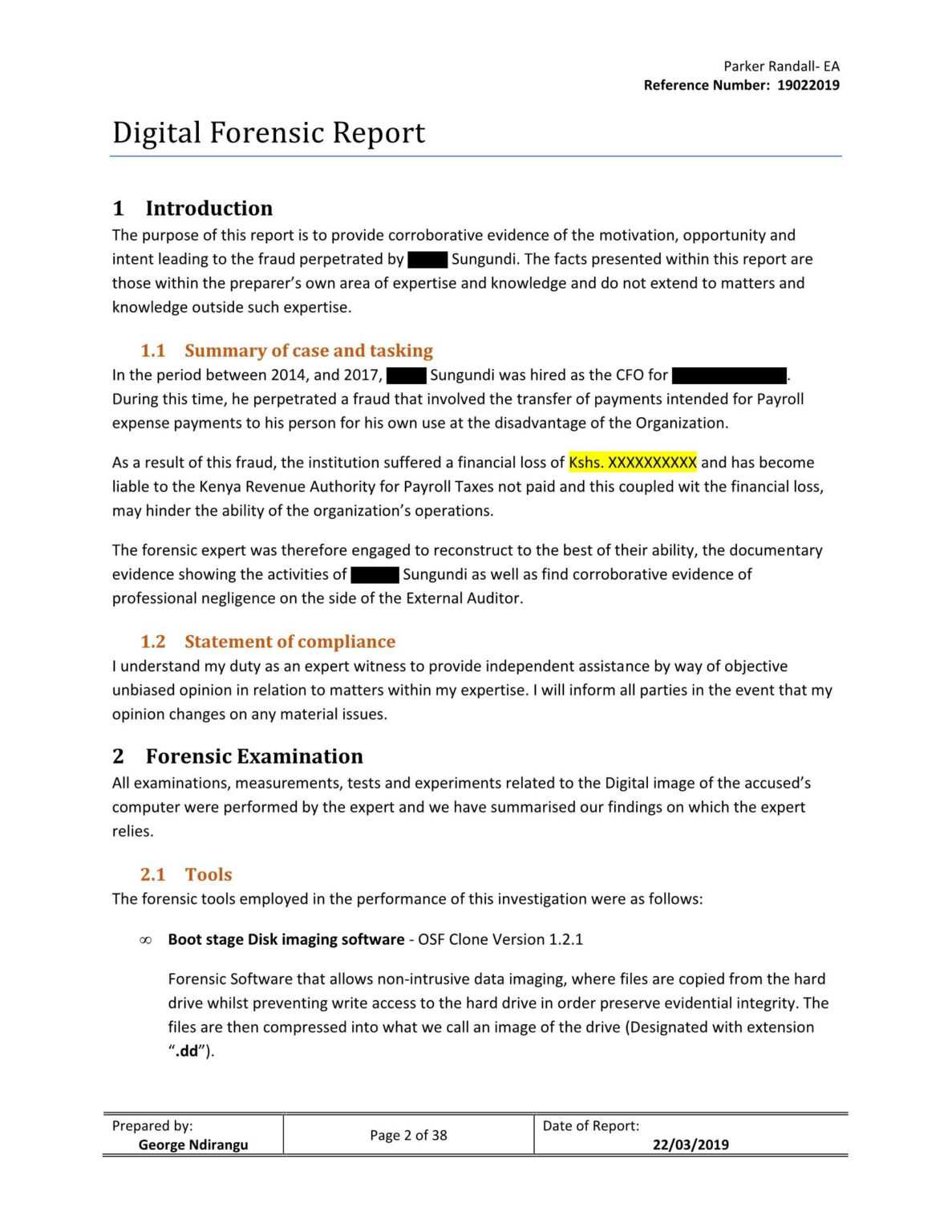 Forensic Report Template – Karan.ald2014 with Forensic Accounting ...
