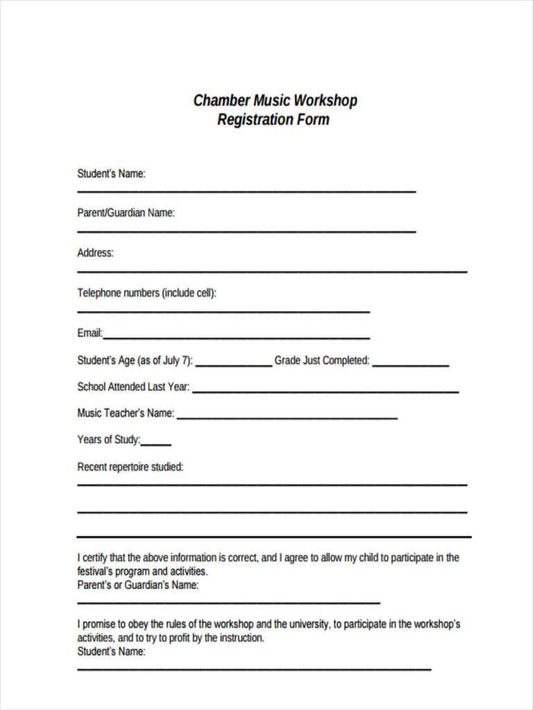 Seminar Registration Form Template Word – Professional Plan Templates