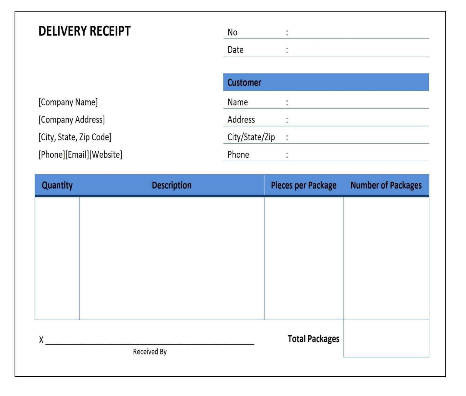 Free Delivery Receipt Template [Pdf, Word Doc & Excel] with Proof Of ...