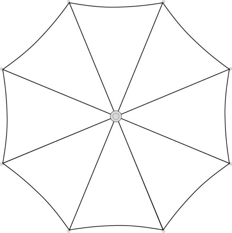 White Classic Elegant Open Umbrella. Vector Blank Template. for Blank ...