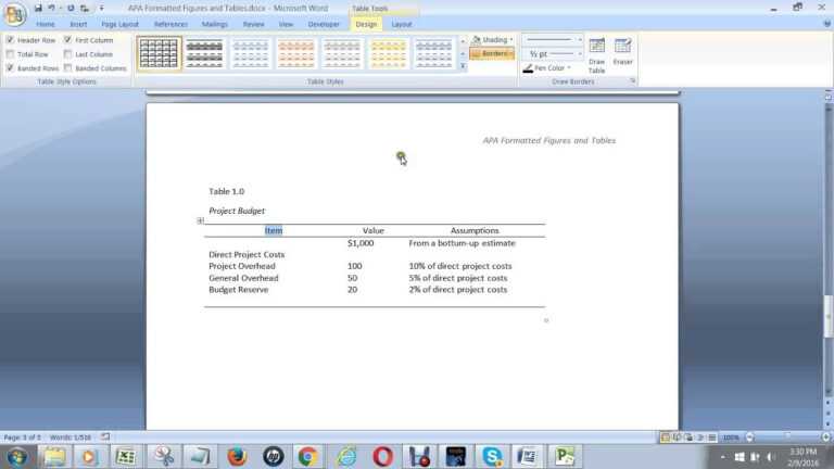 How To Create An Apa Formatted Table In Ms Word inside Apa Table ...