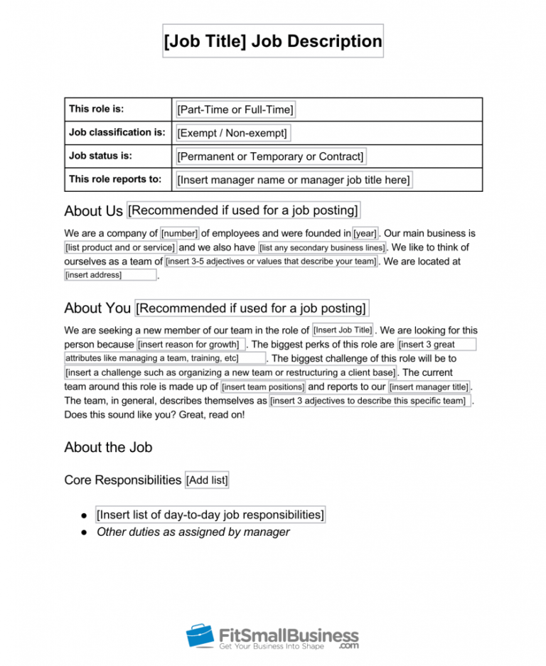 How To Write A Job Description In 5 Steps [+ Free Template] regarding ...