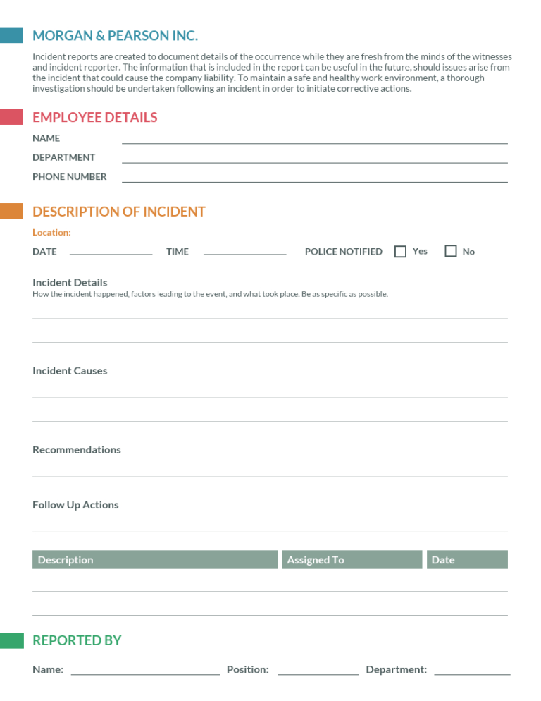 How To Write An Effective Incident Report [Templates] – Venngage for ...