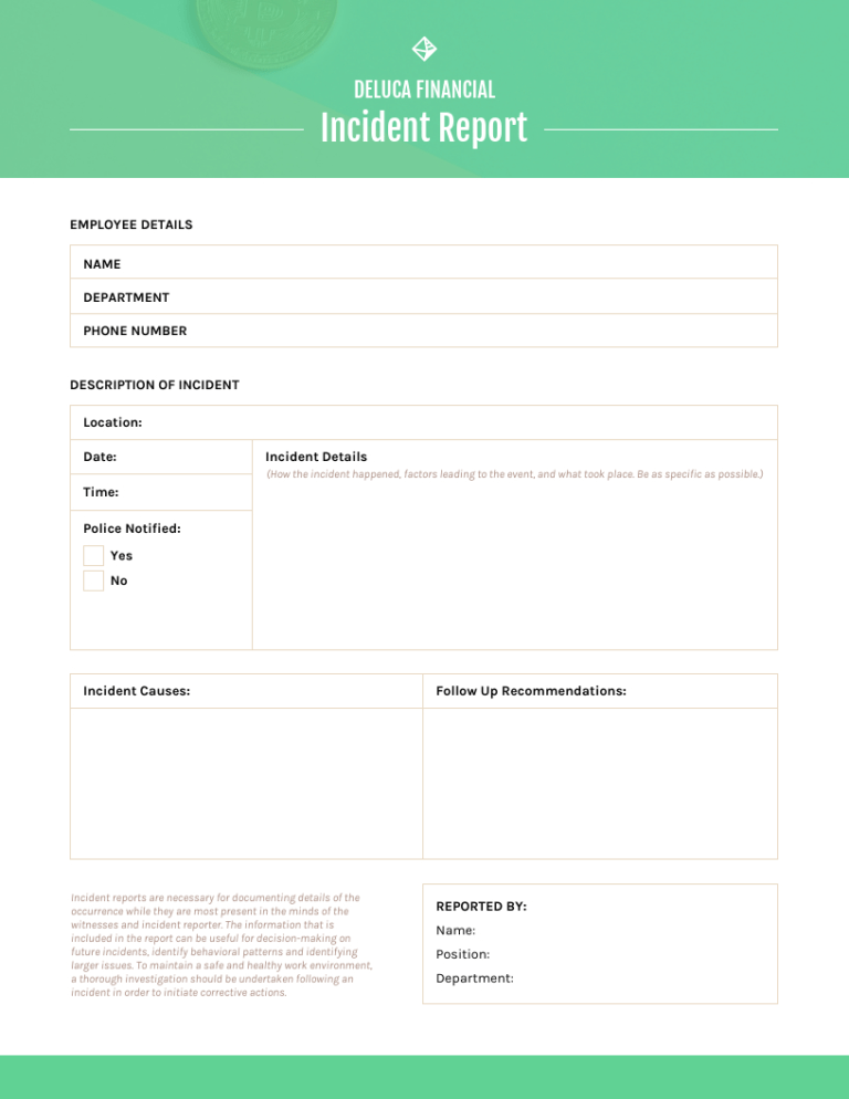 How To Write An Effective Incident Report [Templates] – Venngage with ...