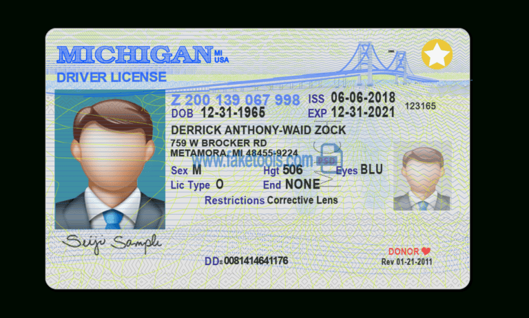 Michigan Driver License Psd Template inside Blank Drivers License ...
