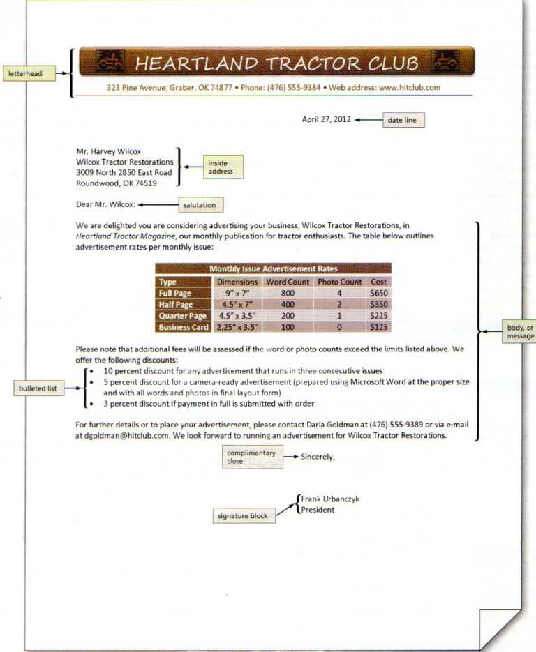 Microsoft Word 2010 Modified Block Letter Style – Cover for Modified ...