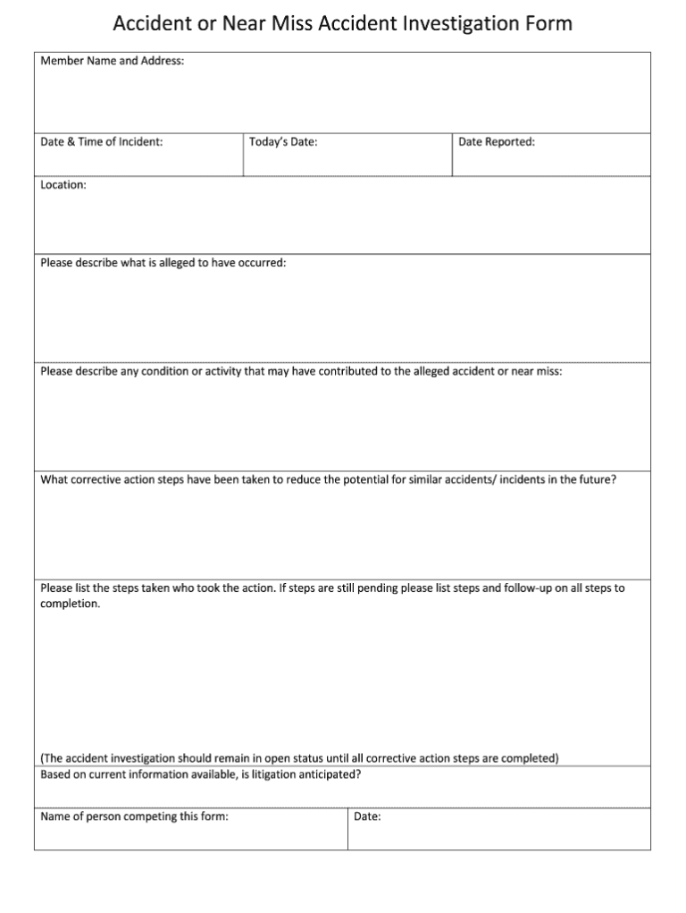 Near Miss Report Template Word – Fill Online, Printable within Near ...