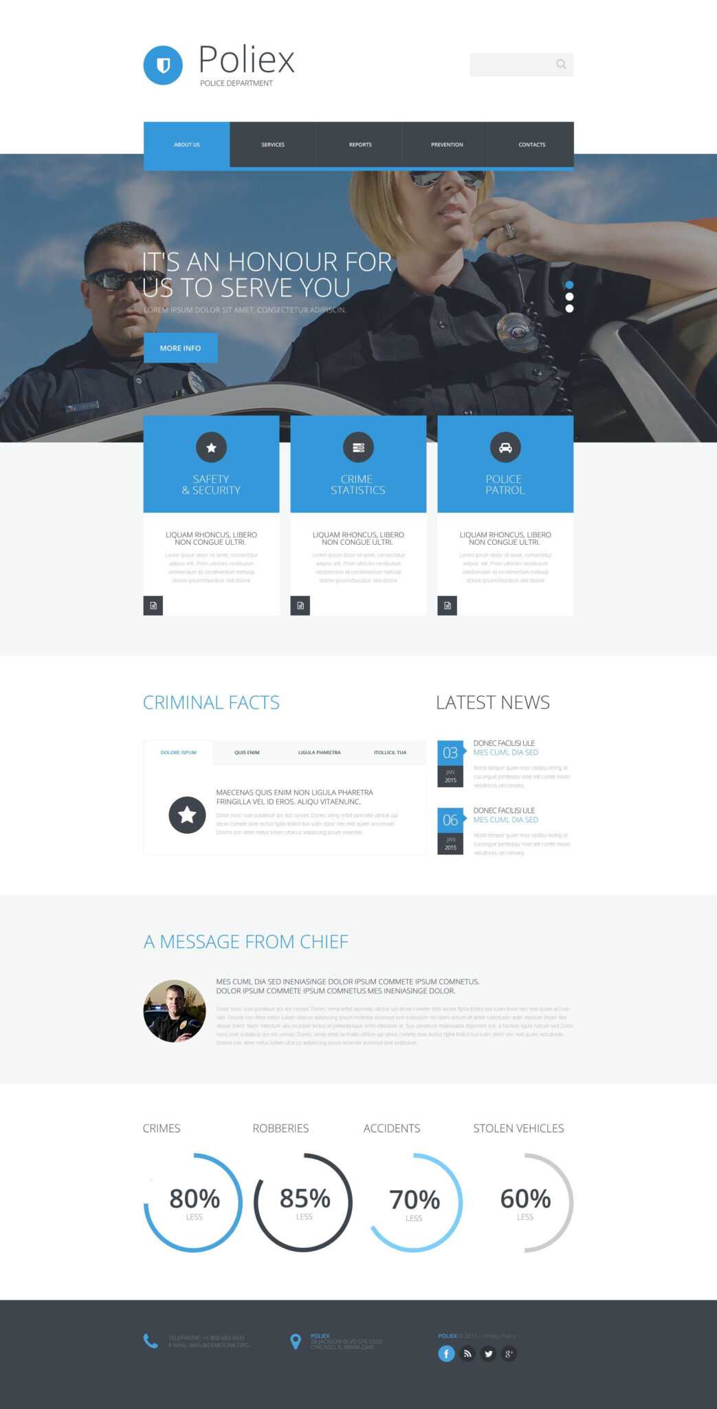 Police Department Website Template for Reporting Website Templates ...