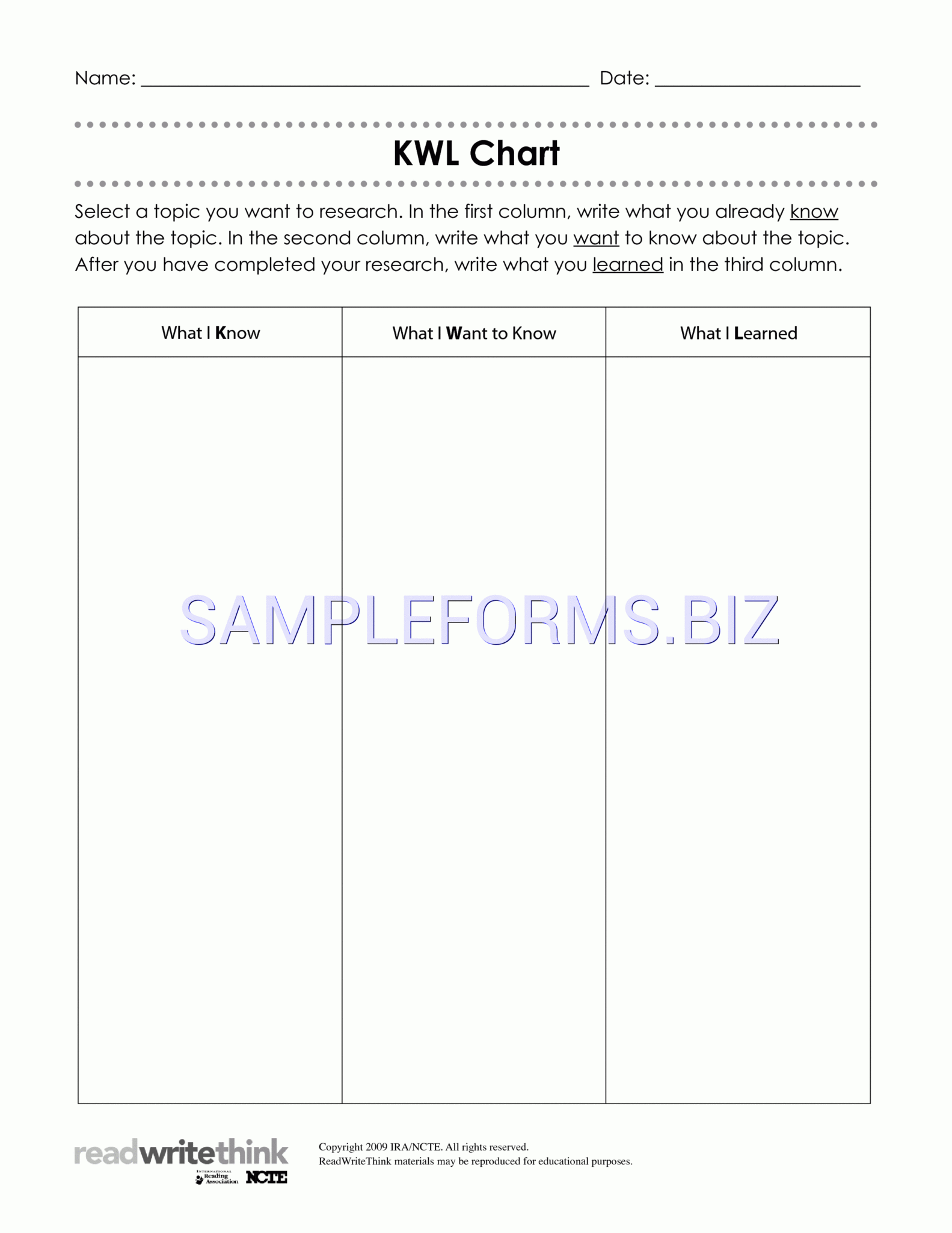 Preview Pdf Kwl Chart 1, 1 throughout Kwl Chart Template Word Document ...