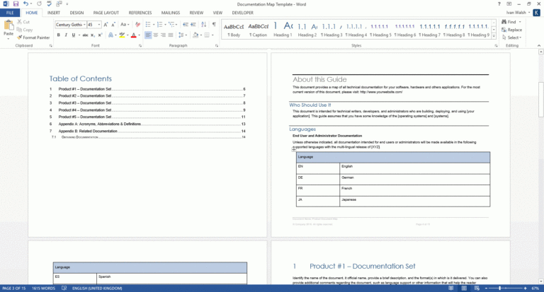 Product Document Map Template (Ms Word) – Templates, Forms intended for ...