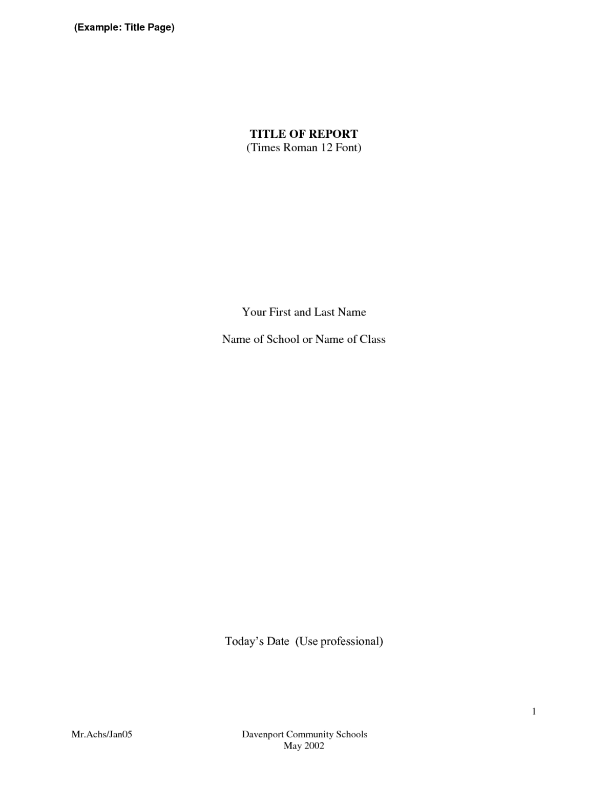 Research Report Cover Page – Karan.ald2014 intended for Technical ...