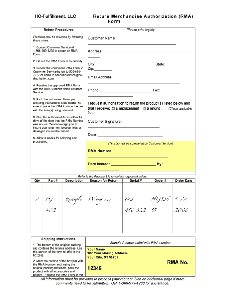 Rma Form Template – Fill Online, Printable, Fillable, Blank Inside Rma ... Rma Form Template – Fill Online, Printable, Fillable, Blank Inside Rma ...