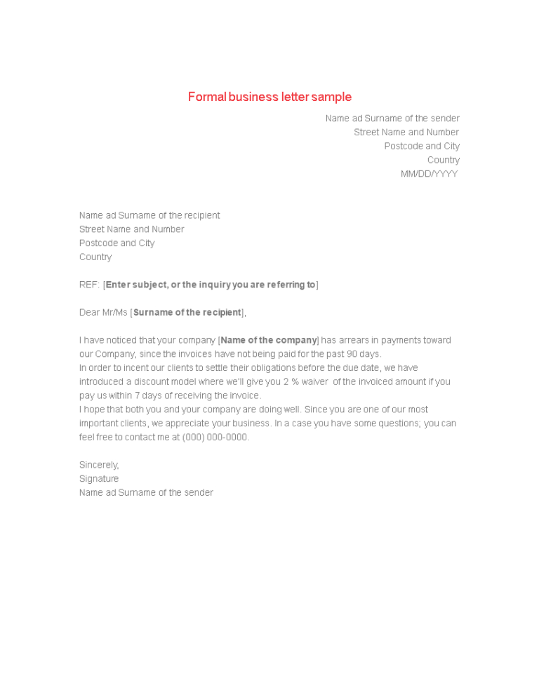 Sample Business Formal Letter | Templates At with regard to Microsoft ...