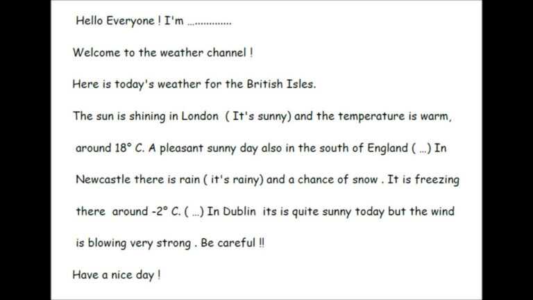 Script Weather Forecast For Kids Weather Report Template - Professional ...