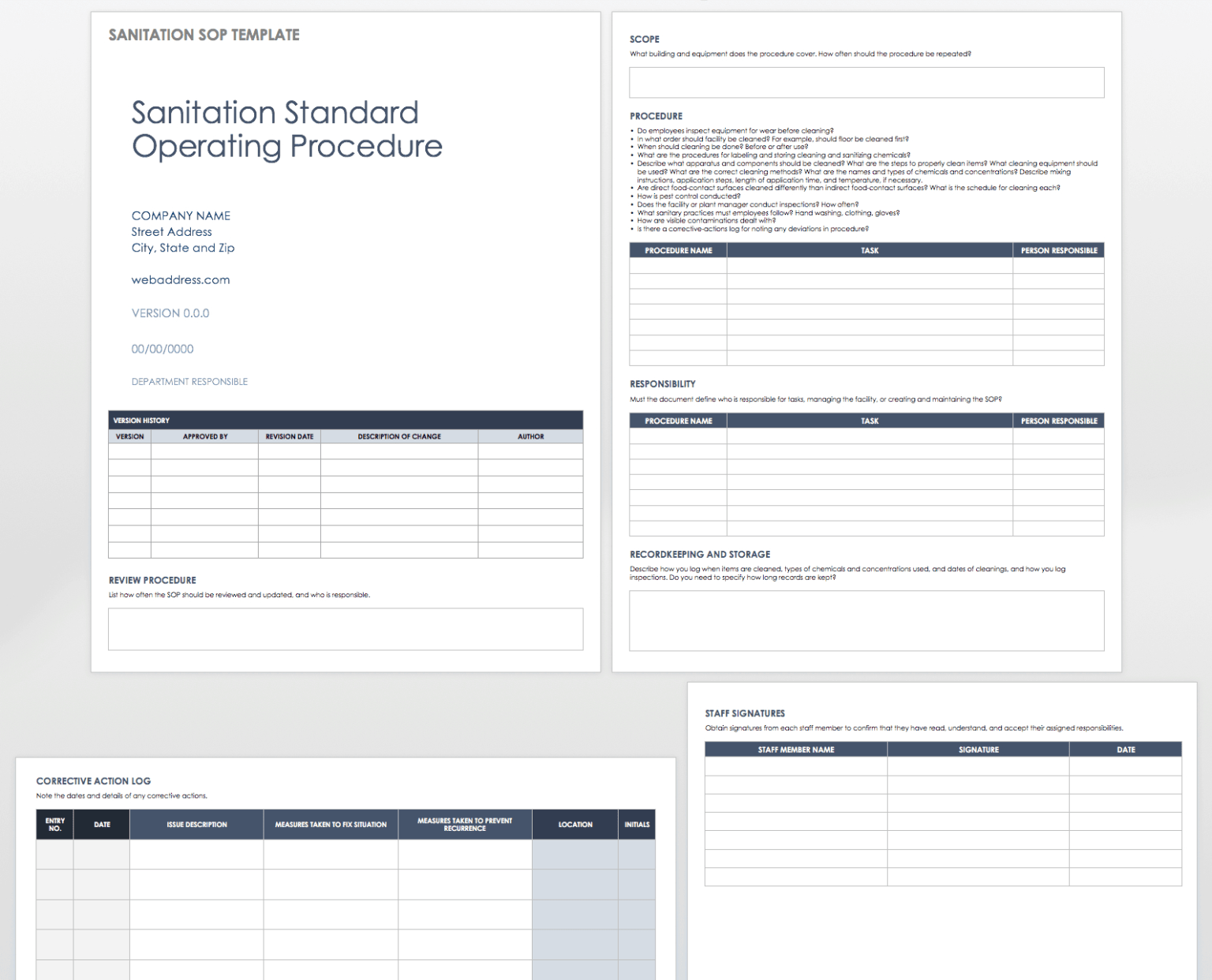 Standard Operating Procedures Templates | Smartsheet in Business Rules ...