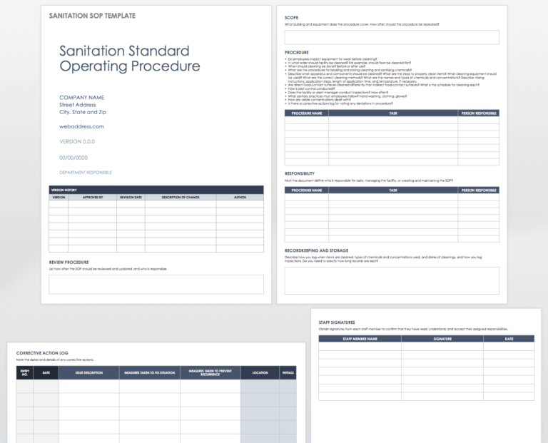 Standard Operating Procedures Templates | Smartsheet in Business Rules ...