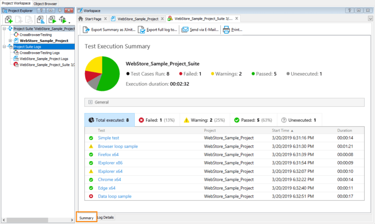 Summary Report | Testcomplete Documentation within Test Case Execution ...