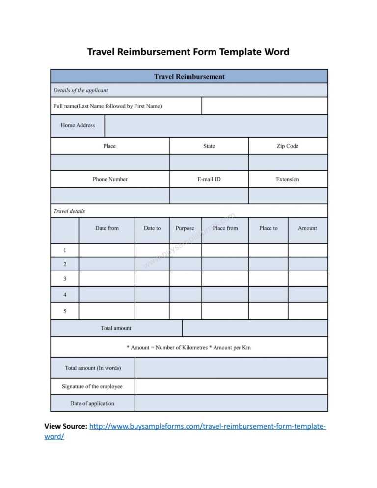 Reimbursement Form Template Word – Complete.maexproit.com