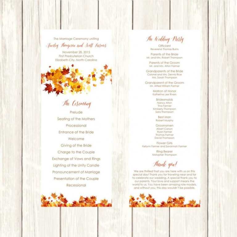 37 Printable Wedding Program Examples & Templates ᐅ Templatelab within ...
